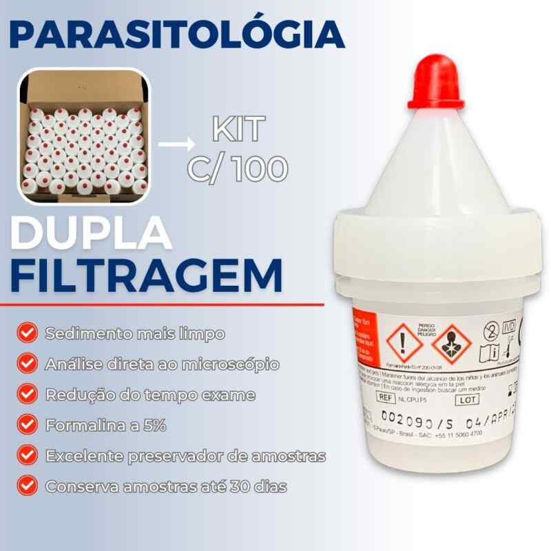 Coletor Parasitológico Fezes Frasco Coproplus Ultra Kit C/100 – MatLab