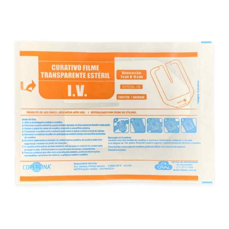 Curativo Filme Transparente Estéril Para Cateter Em I.V 7x9cm C/50 ...