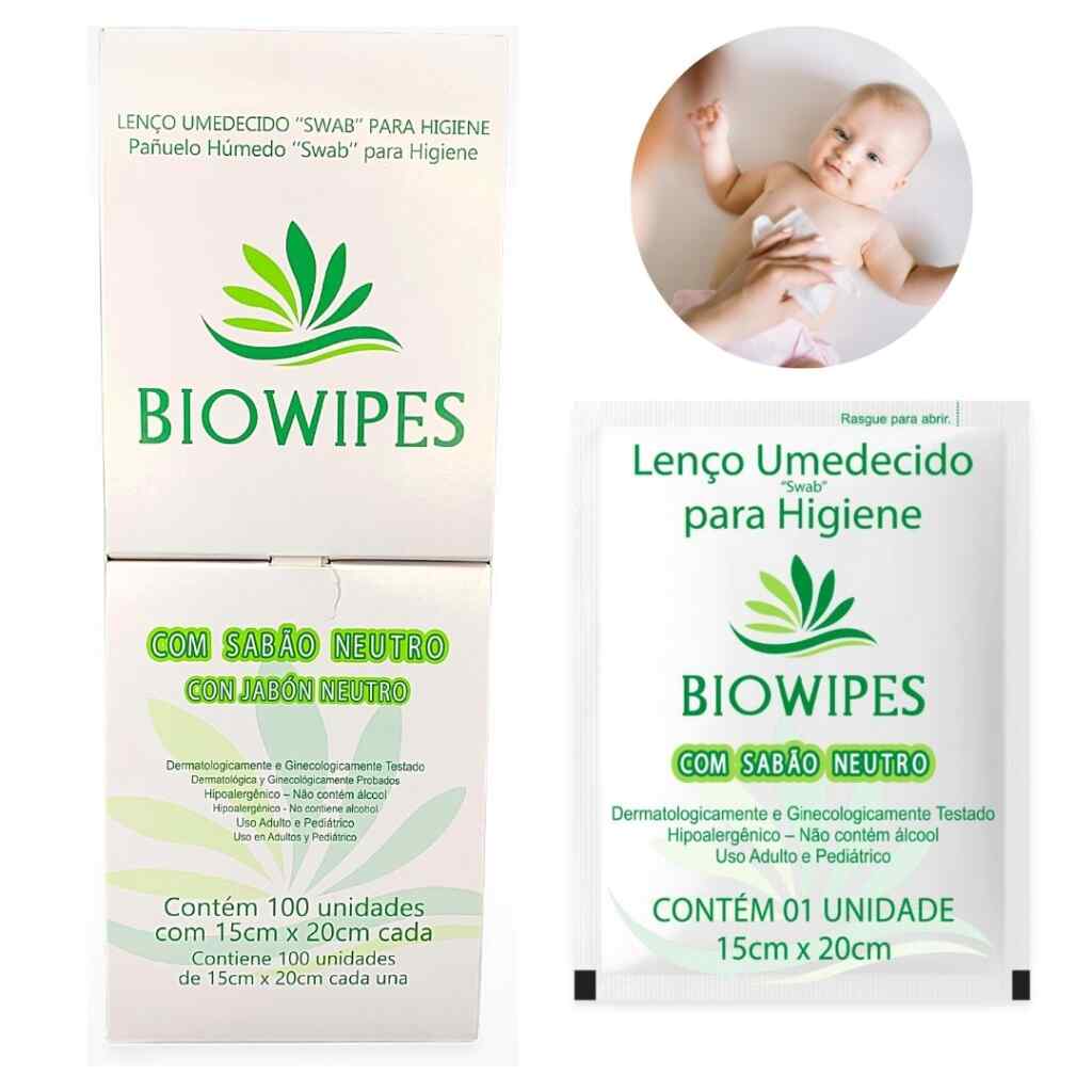 Lenço Umedecido Íntimo Para Higiene Íntima Swab Com Sabão Neutro C/100 ...