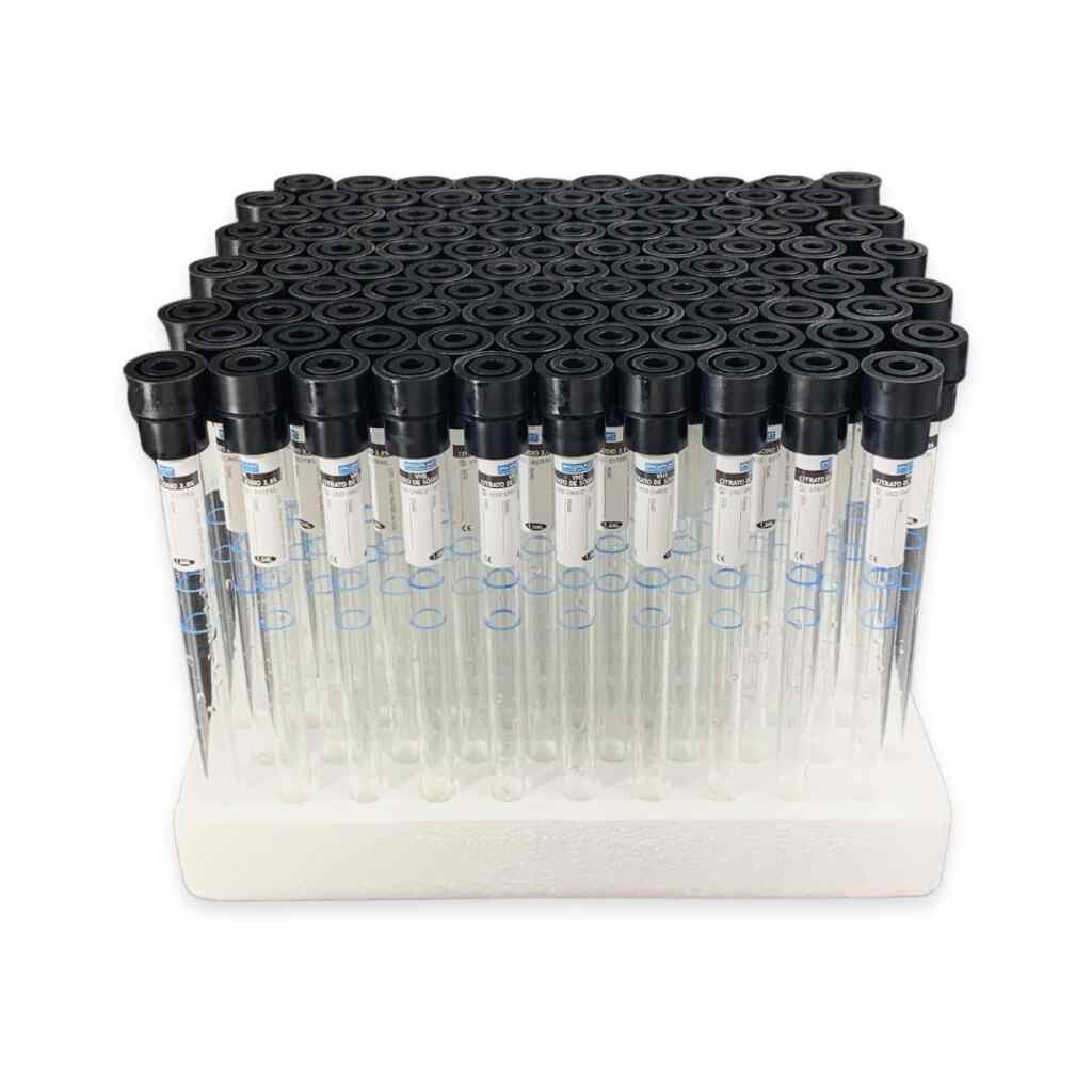 Tubo De Coleta Vácuo Para Vhs 1,6ml Tampa Preta Citrato De Sódio 3,8% ...