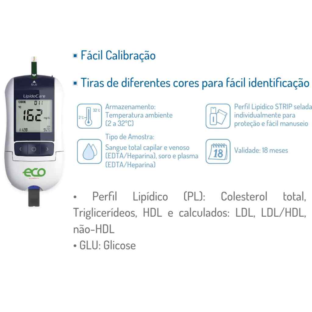 Monitor Analisador De Colesterol e Glicose ECO Lipido Care – MatLab