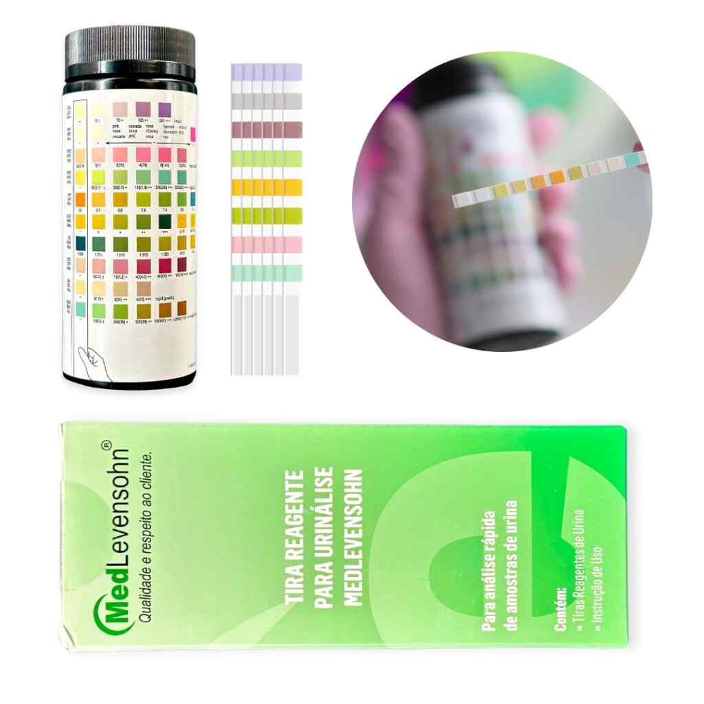 Tiras Reagentes Para Análise De Urina Urinálise 10 Parâmetros ...