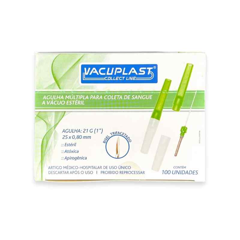 Agulha Múltipla 21g Para Coleta De Sangue a Vácuo Verde 21g (25×8) C ...