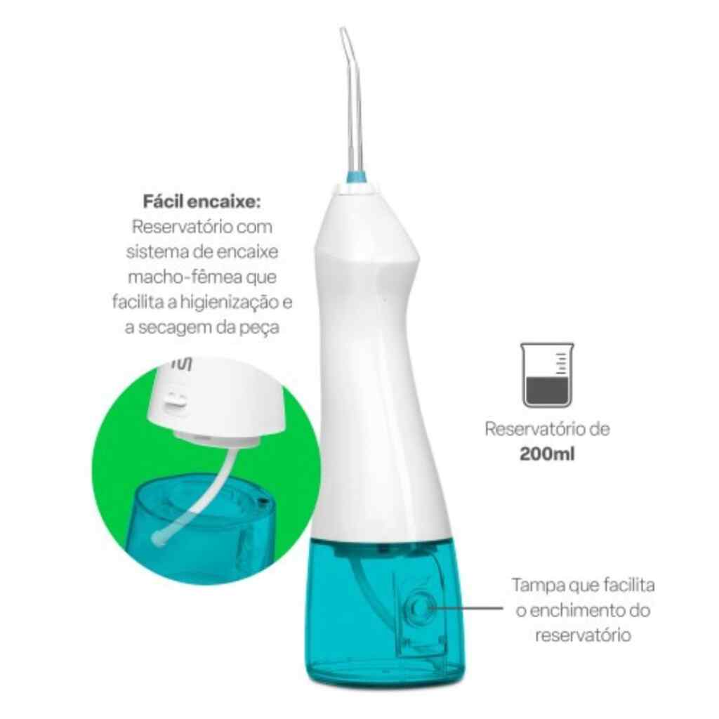 Irrigador Oral Dental Portátil 200ml Bateria HC036 Multi – MatLab