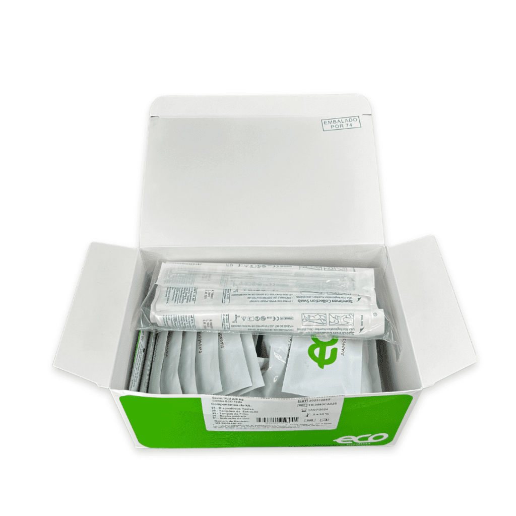 Teste Rápido Combo Covid 19 + Influenza A/B Eco Teste Kit C/25 – MatLab
