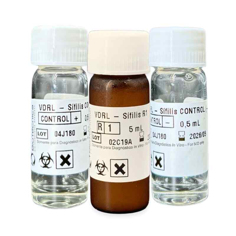 Reagente Vdrl Por Aglutinação 250 Testes Sífilis 1×5 Ml Com Controle ...