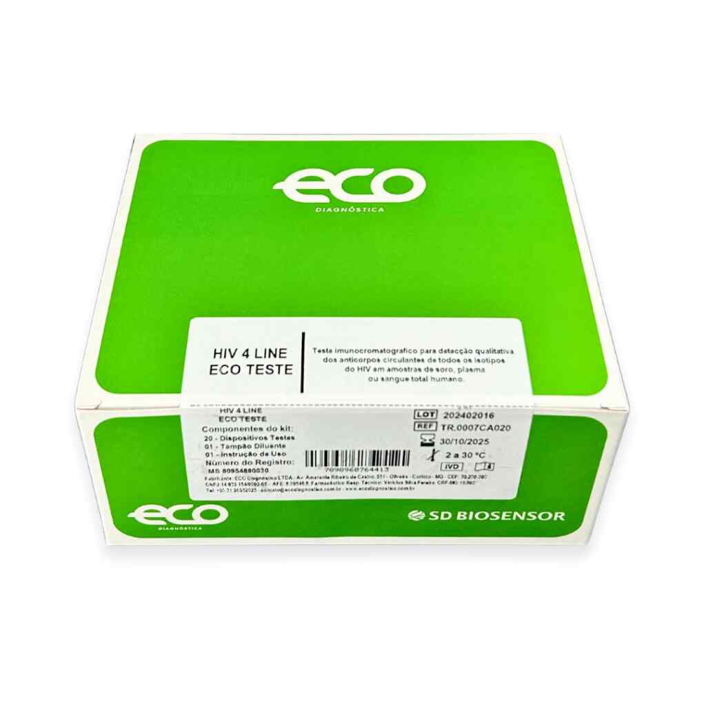 Teste Rápido Hiv 1/2 E Tipo O 4 Line Eco Teste Kit C/20 – MatLab